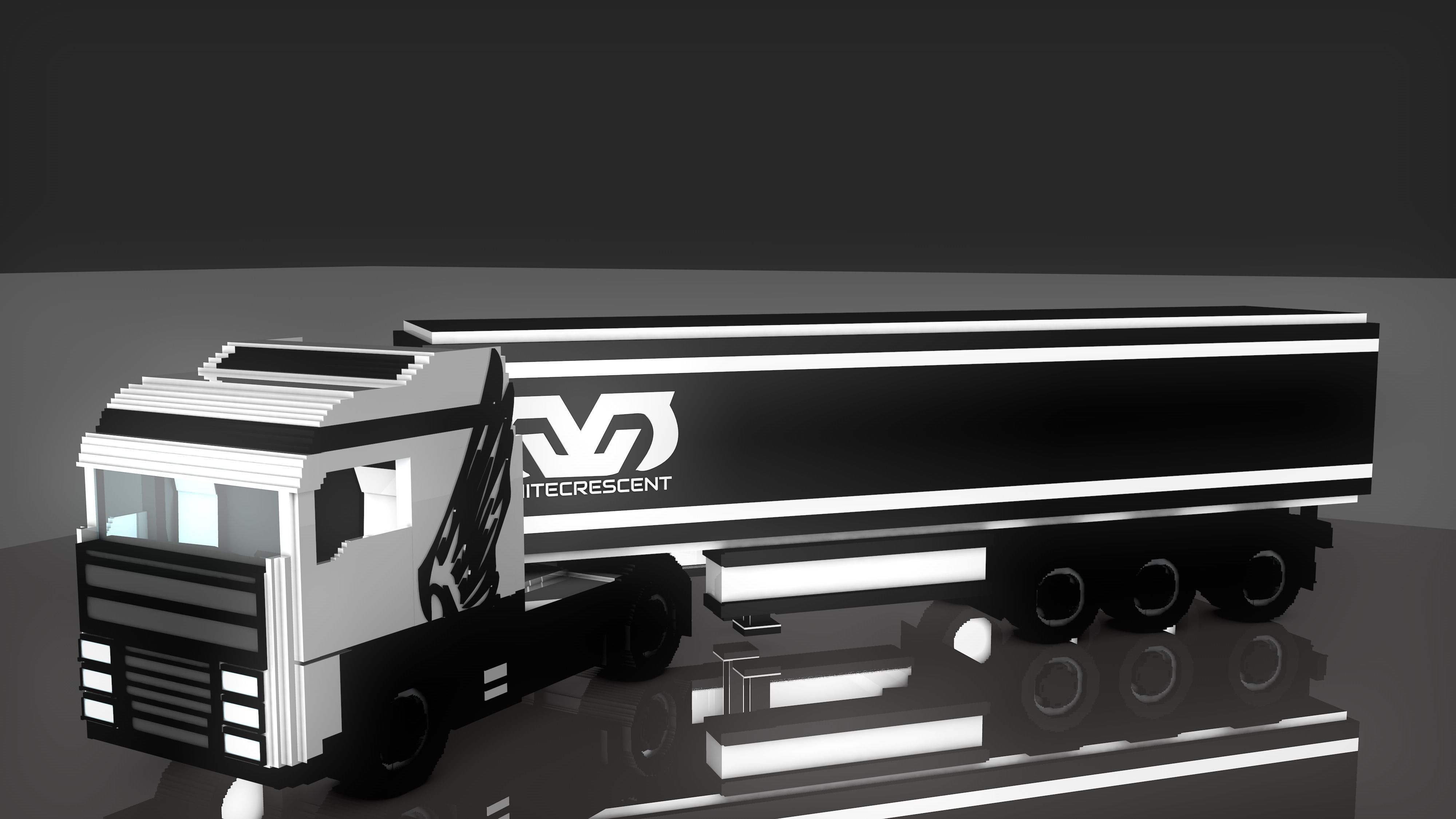 Minecraft Truck Trailer 3D Model V1 Free 3D Model free 3D model | CGTrader