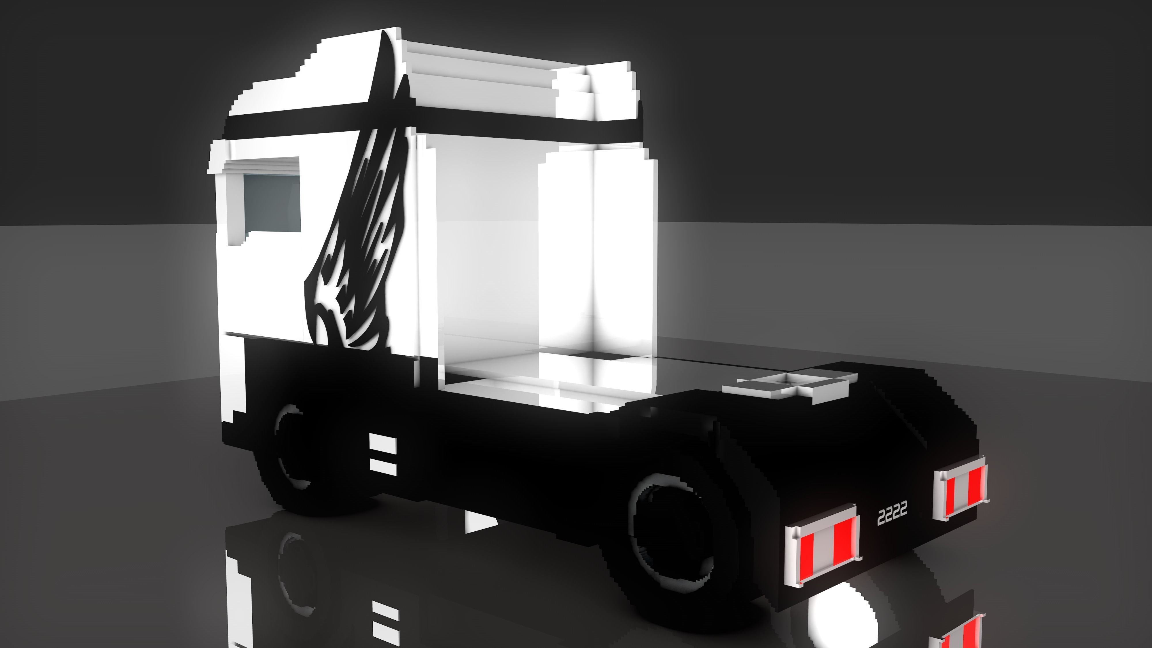 Minecraft Truck Trailer 3D Model V1 Free 3D Model free 3D model | CGTrader