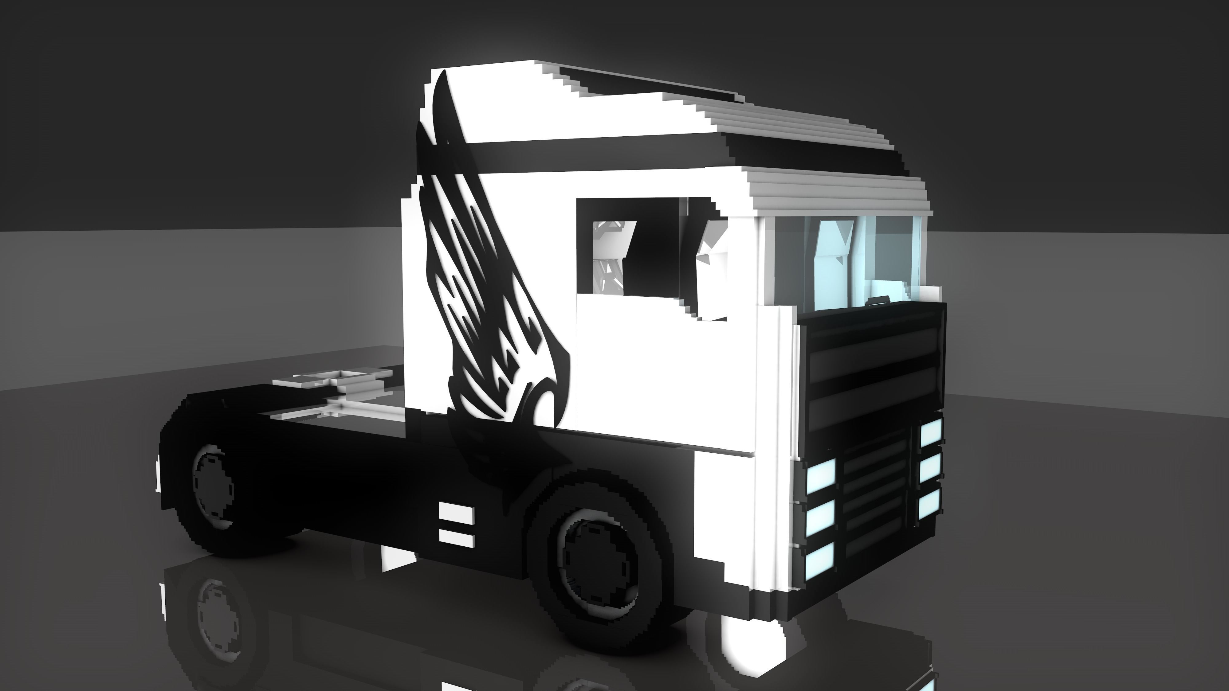 Minecraft Truck Trailer 3D Model V1 Free 3D Model free 3D model | CGTrader