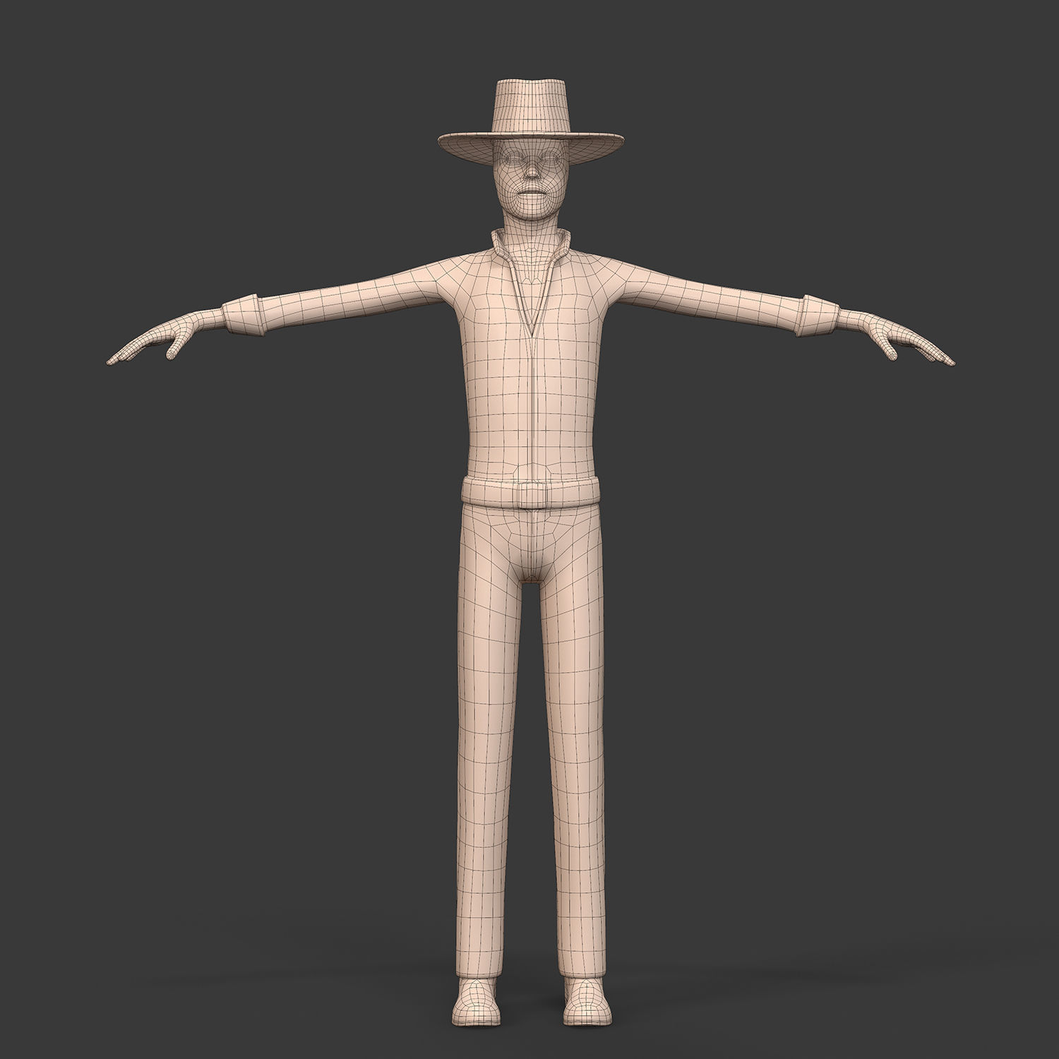 3D model Cowboy man wearing hat and boots VR / AR / low-poly | CGTrader