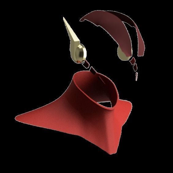 The Flash mask with gold horns 3D model 3D printable | CGTrader