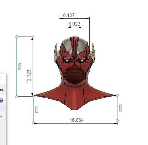 The Flash mask with gold horns 3D model 3D printable | CGTrader