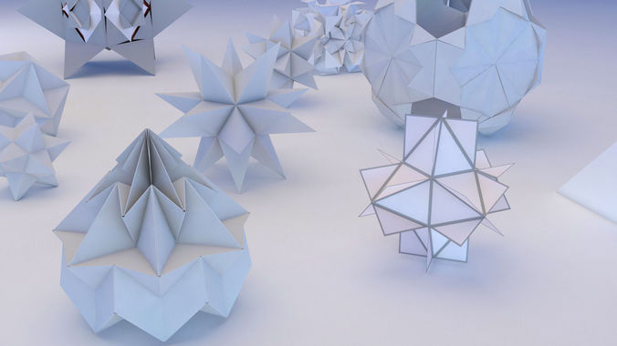 Origami Geometric 3D Model MAX OBJ 3DS FBX MTL - CGTrader.com