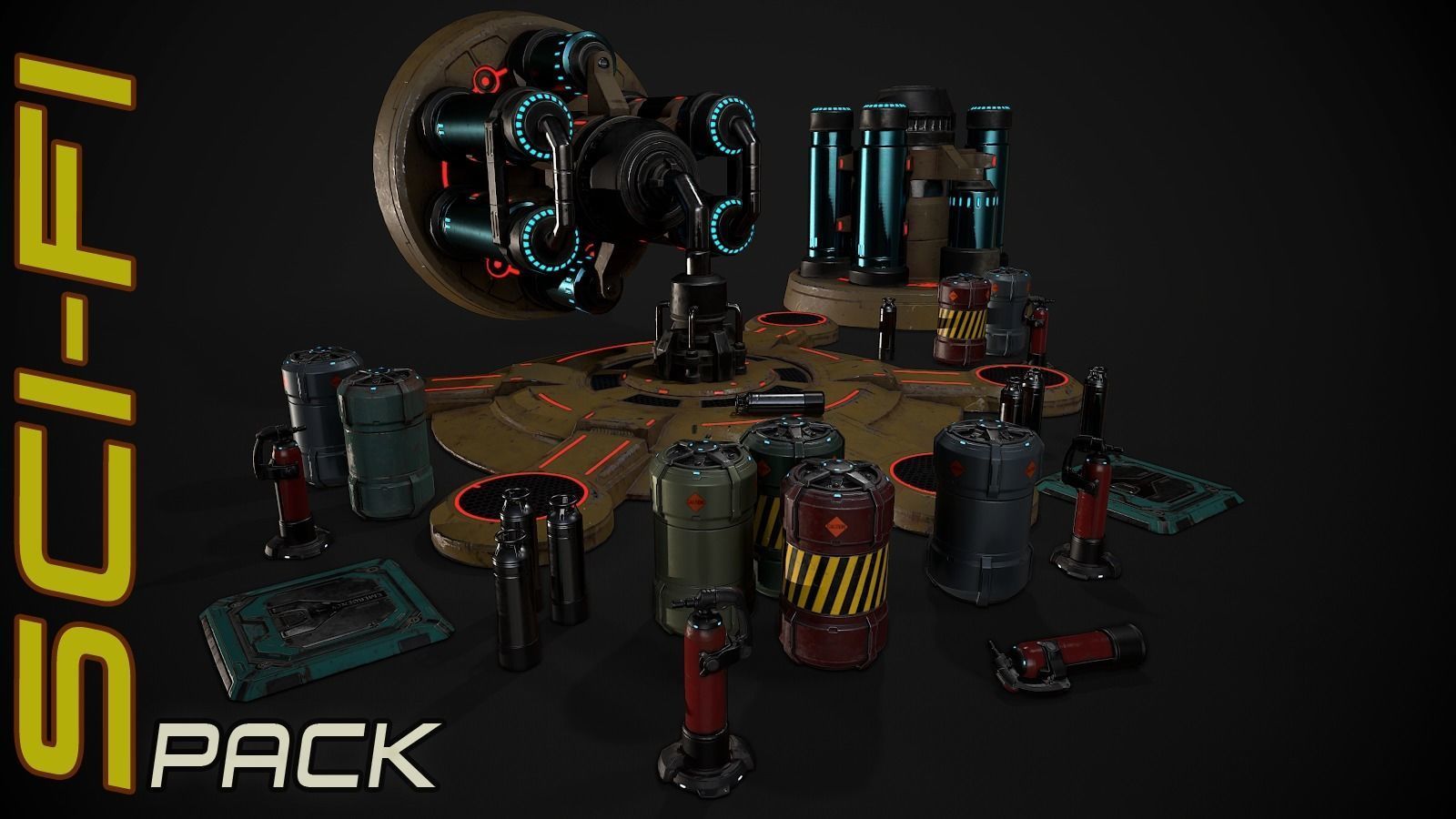 3D model Game sci-fi asset pack VR / AR / low-poly | CGTrader