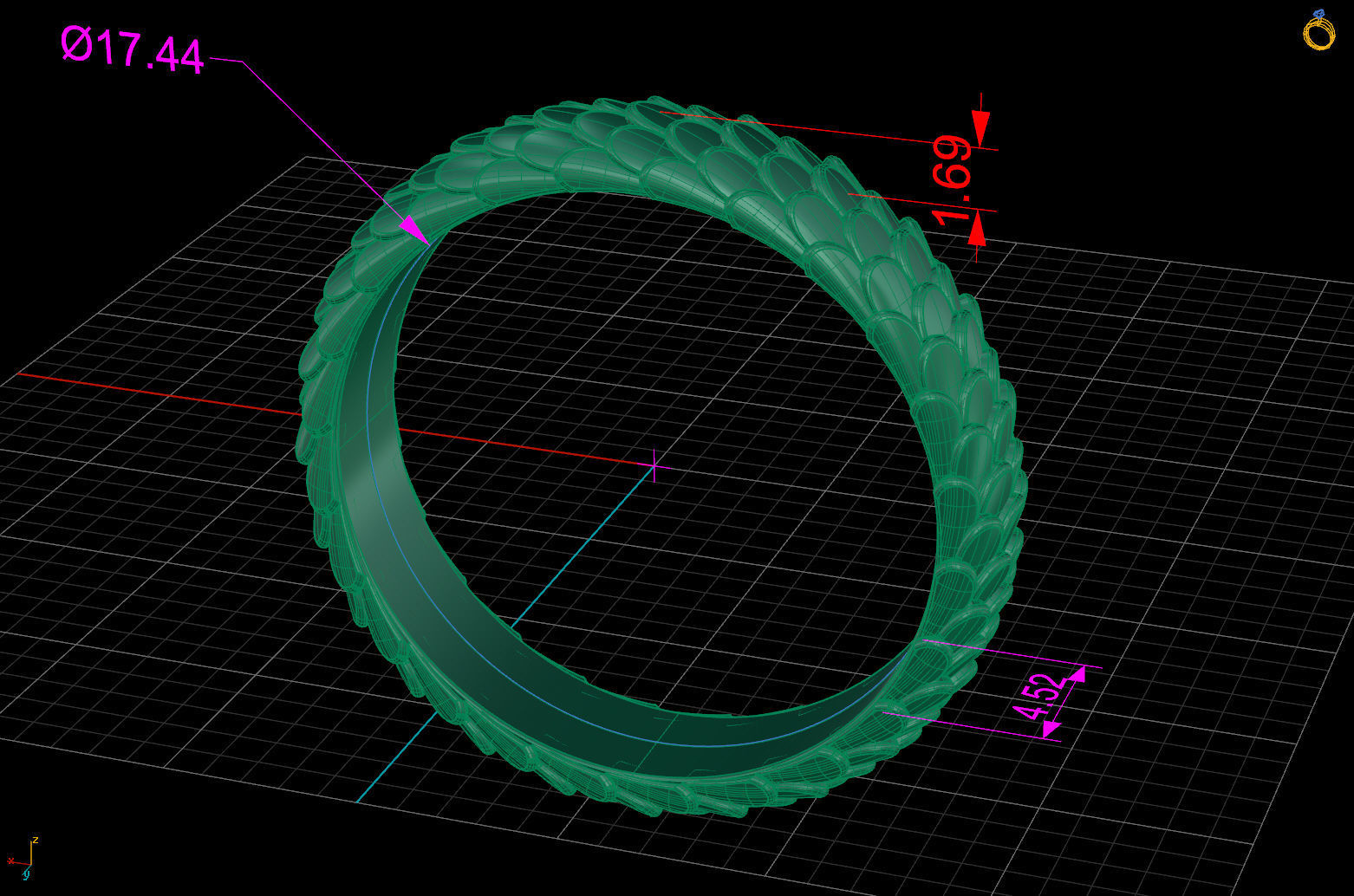 Dragonscale Ring 3D model 3D printable | CGTrader