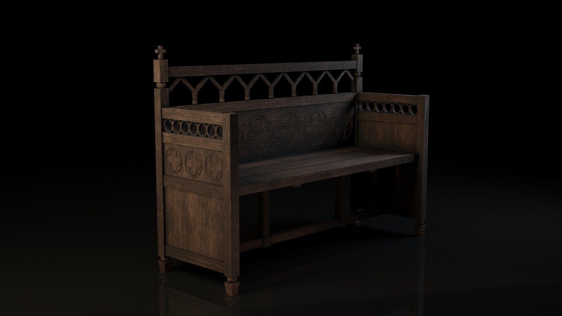 Medieval bench free 3D model | CGTrader