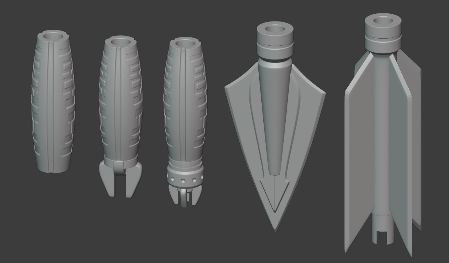 Green Arrow set of arrow parts 3D model 3D printable | CGTrader