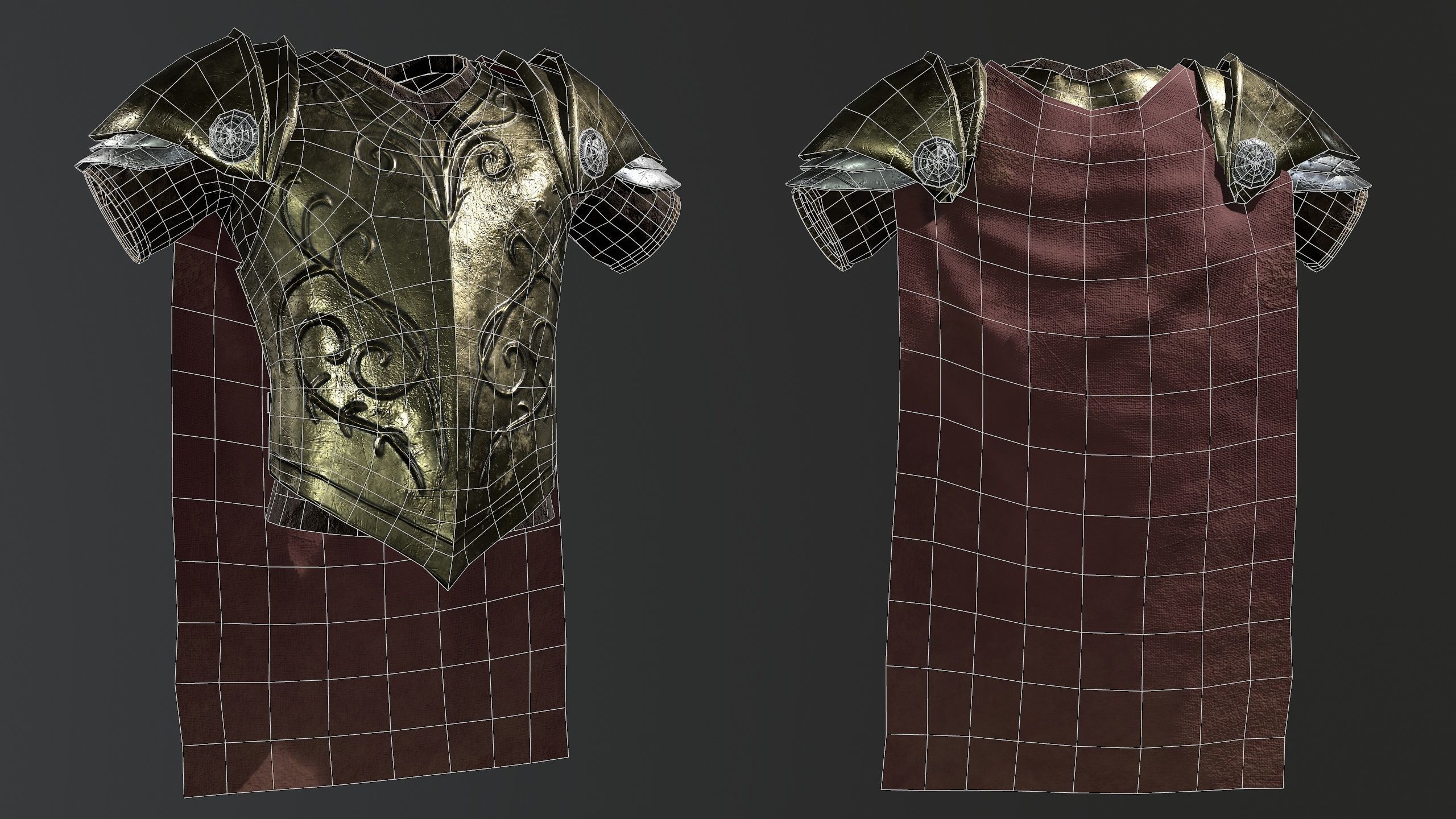 Golden Metal Armor free VR / AR / low-poly 3D model | CGTrader