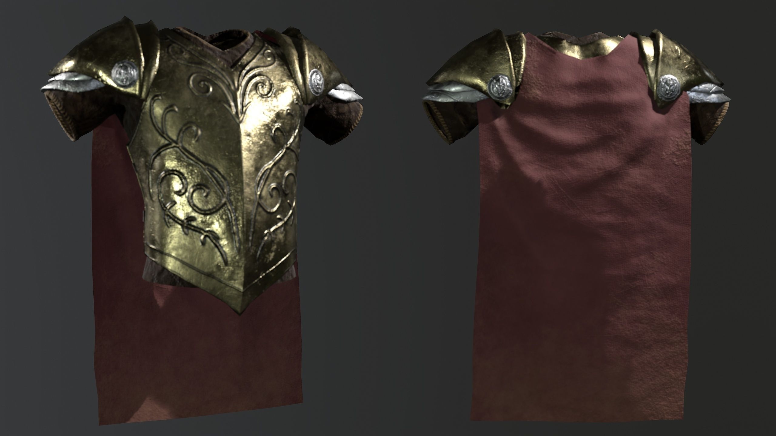 Golden Metal Armor free VR / AR / low-poly 3D model | CGTrader