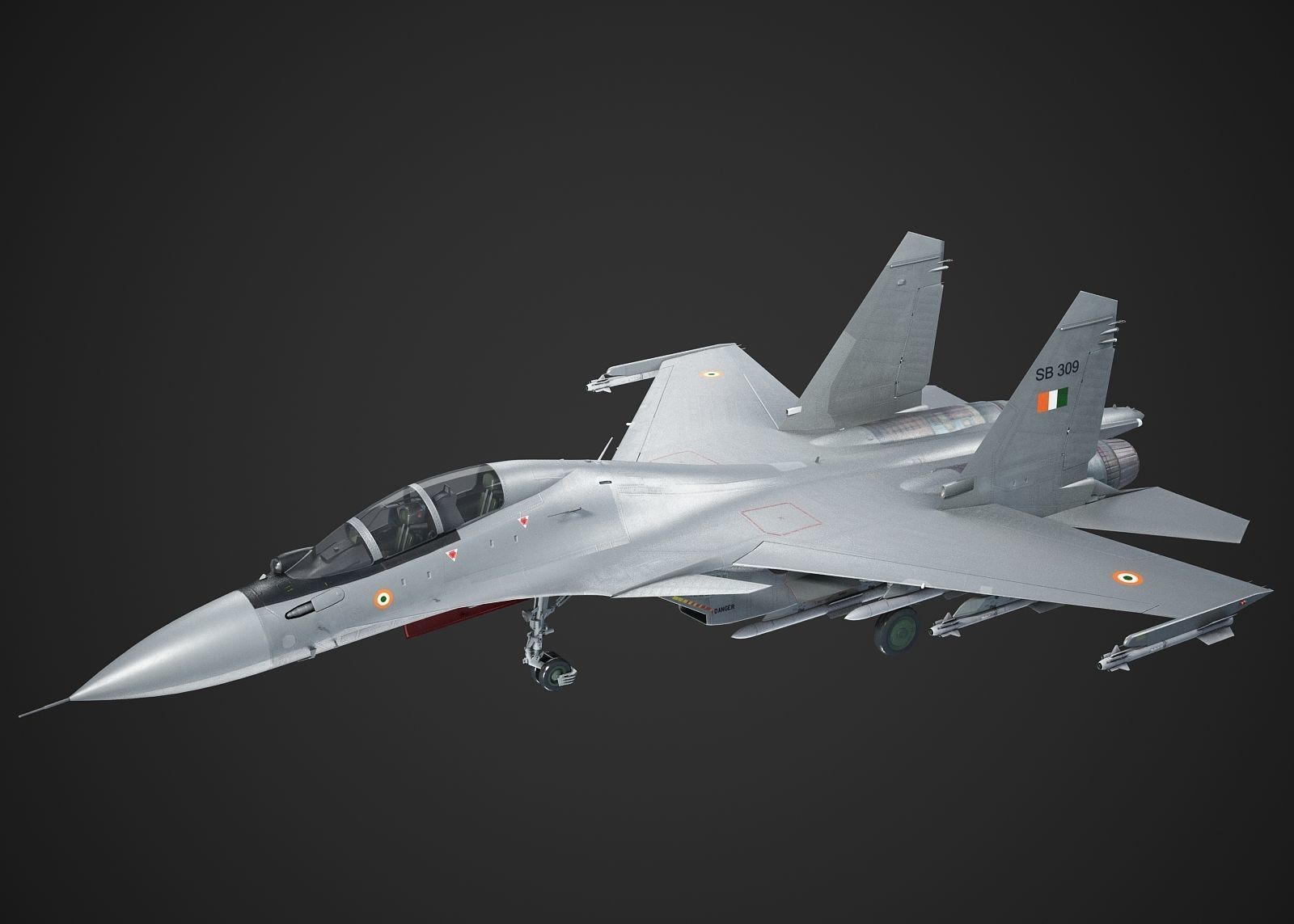 3D model India Air Force Su30MKI Su-30MKI Figher-bomber