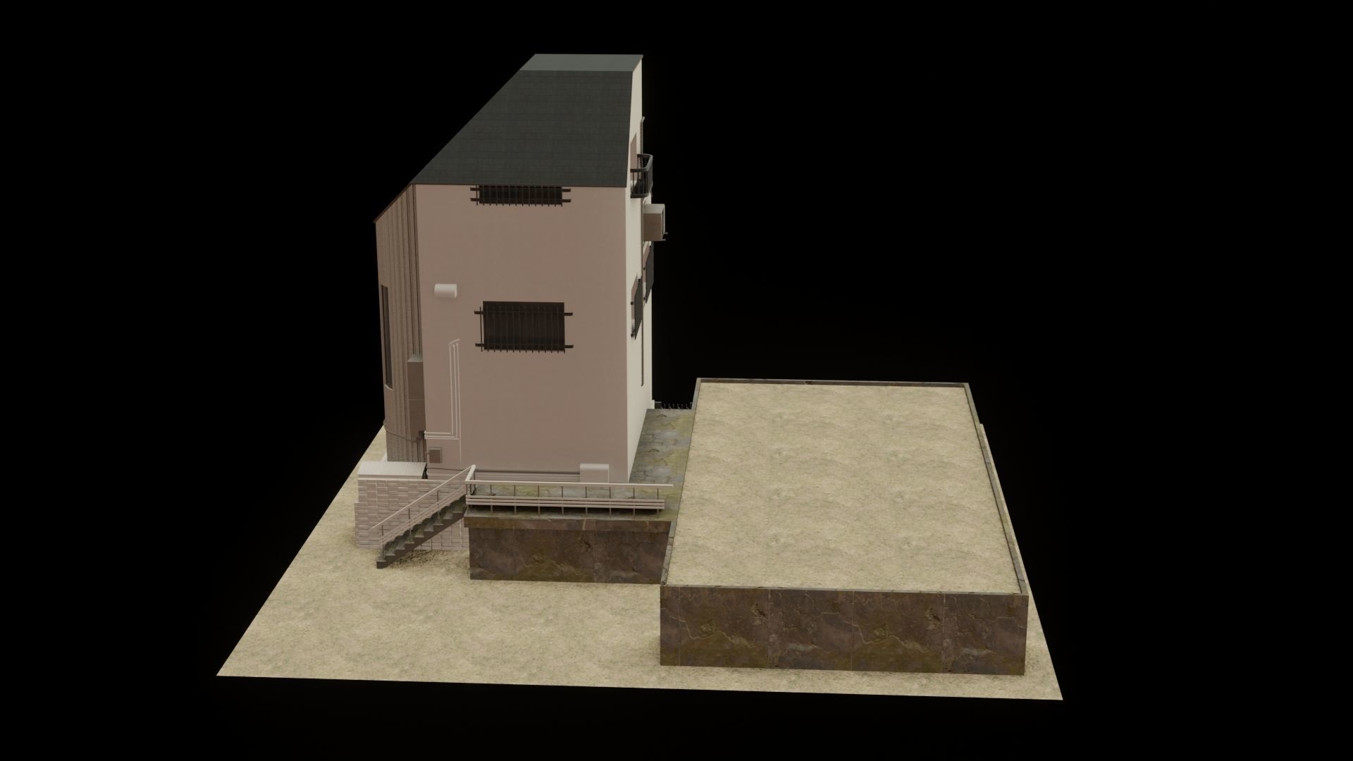 3D model Modern japanese building VR / AR / low-poly | CGTrader