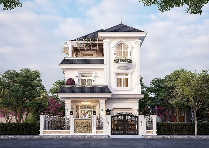 Classical home exterior 3D model | CGTrader