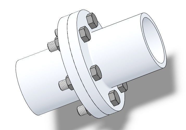 Flange coupling 3D model 3D printable | CGTrader