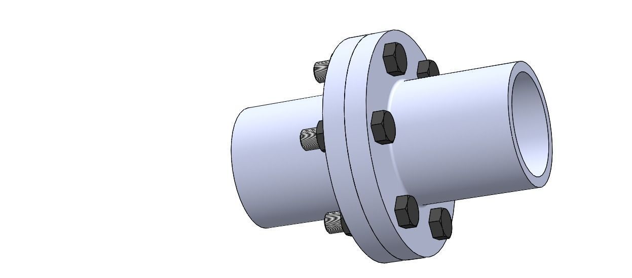 Flange coupling 3D model 3D printable | CGTrader