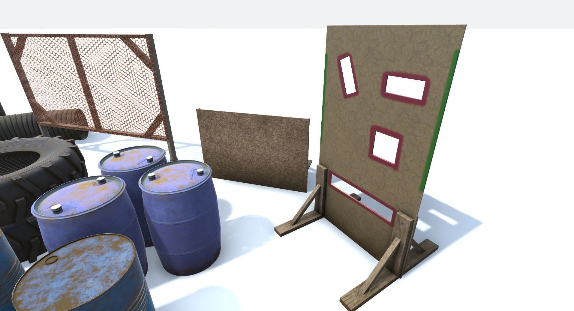 3D model Game and VR Ready Shooting Range Assets VR / AR / low-poly ...