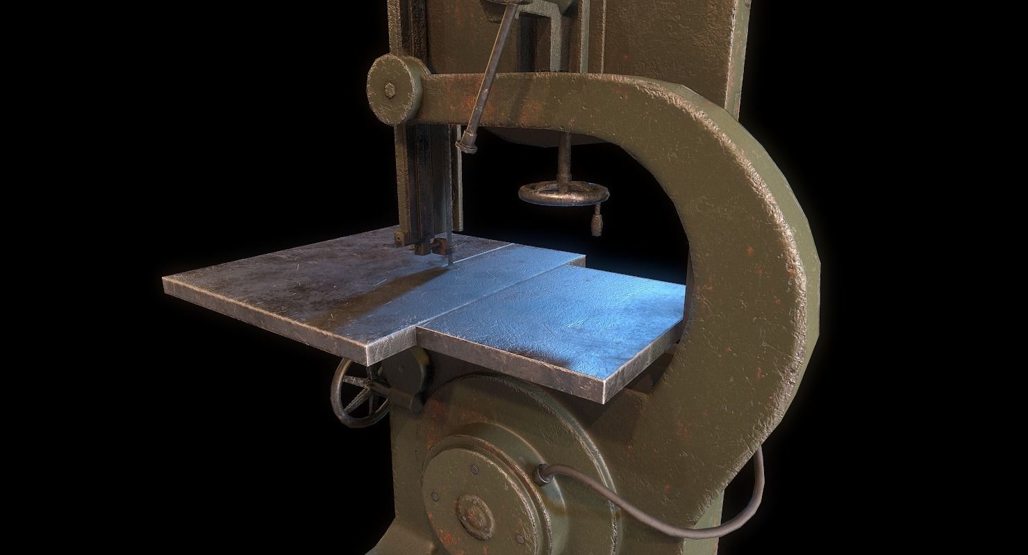 3D model Saw Metalworking Machine WWII VR / AR / low-poly | CGTrader