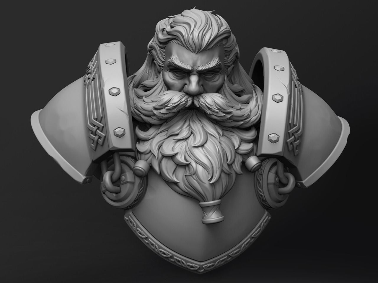 Stylized Dwarf Bust Statue 3D model 3D printable | CGTrader
