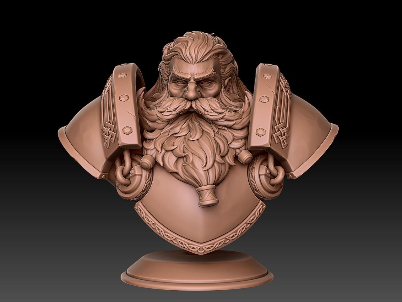 Stylized Dwarf Bust Statue 3D model 3D printable | CGTrader