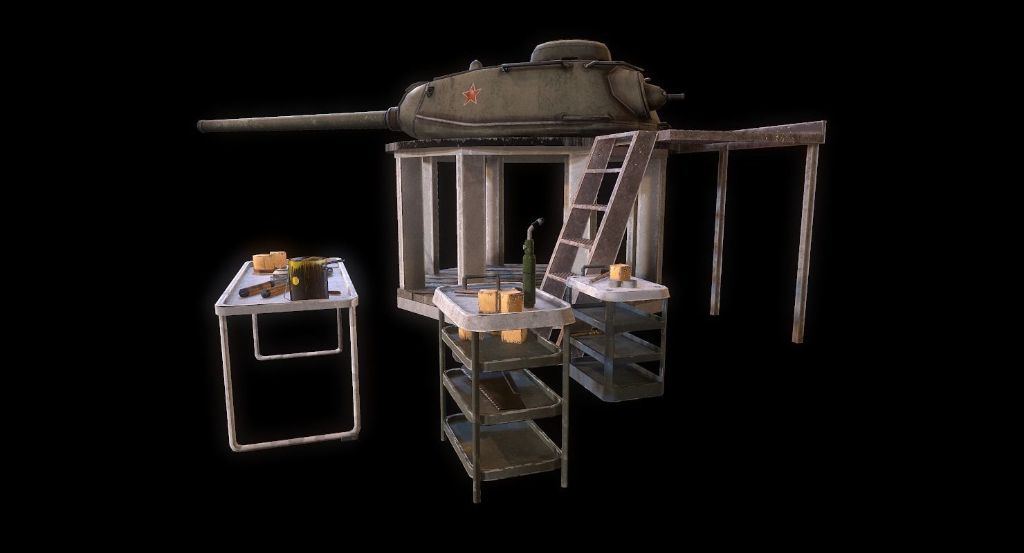 3D model Tank workbench WWII VR / AR / low-poly | CGTrader