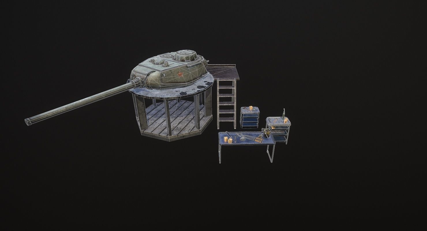 3D model Tank workbench WWII VR / AR / low-poly | CGTrader