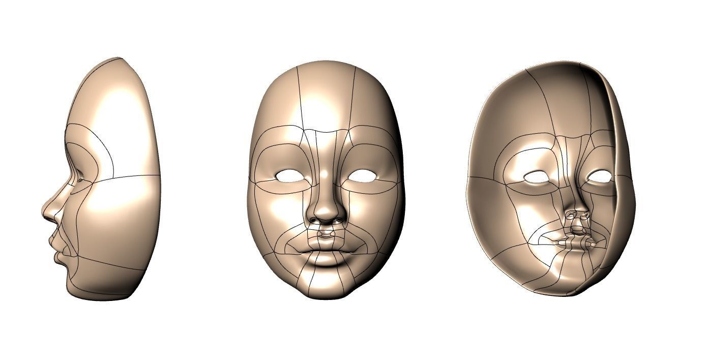 human face mask 3D model 3D printable | CGTrader