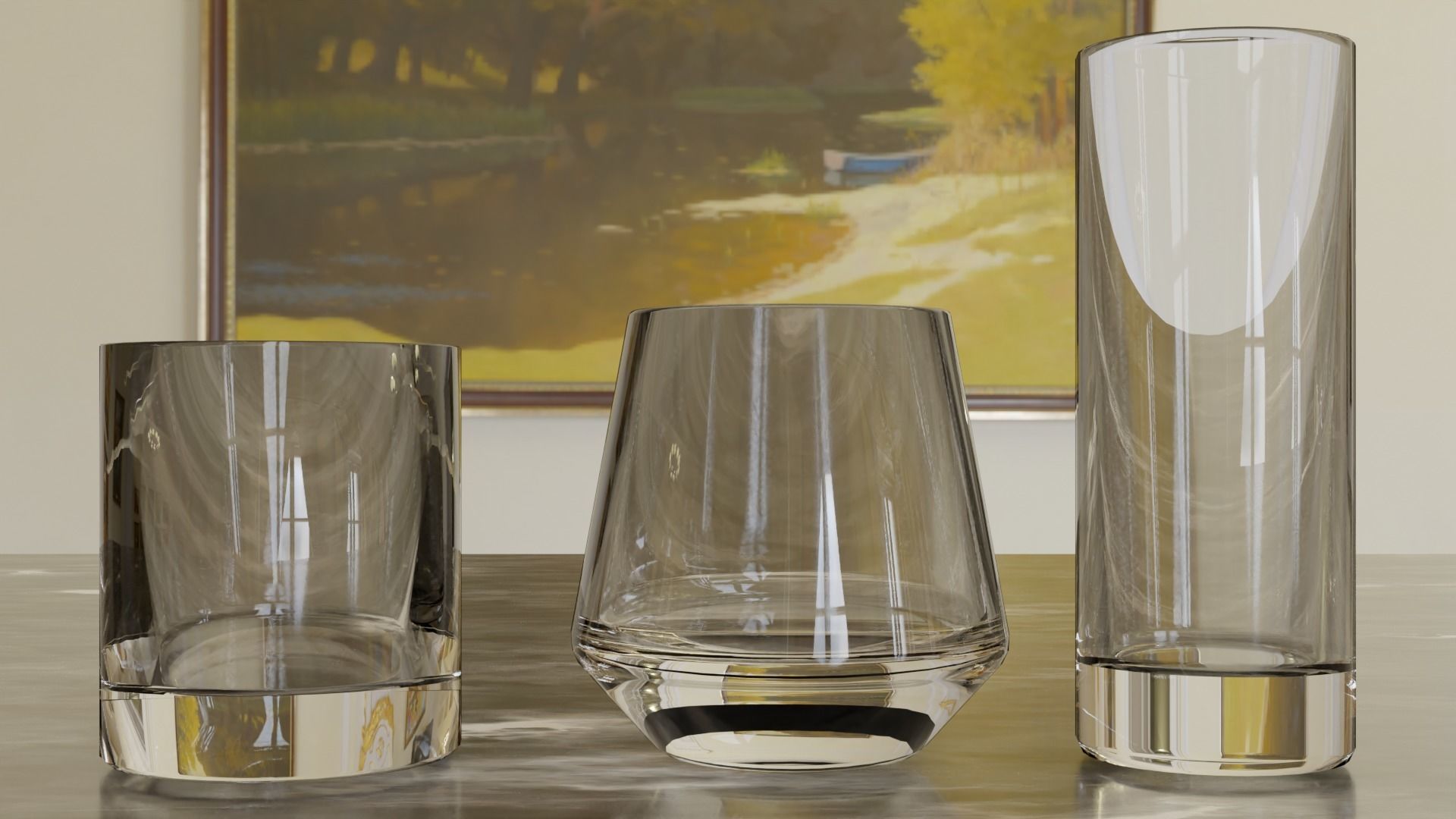 8 Types of Glassware free VR / AR / low-poly 3D model | CGTrader