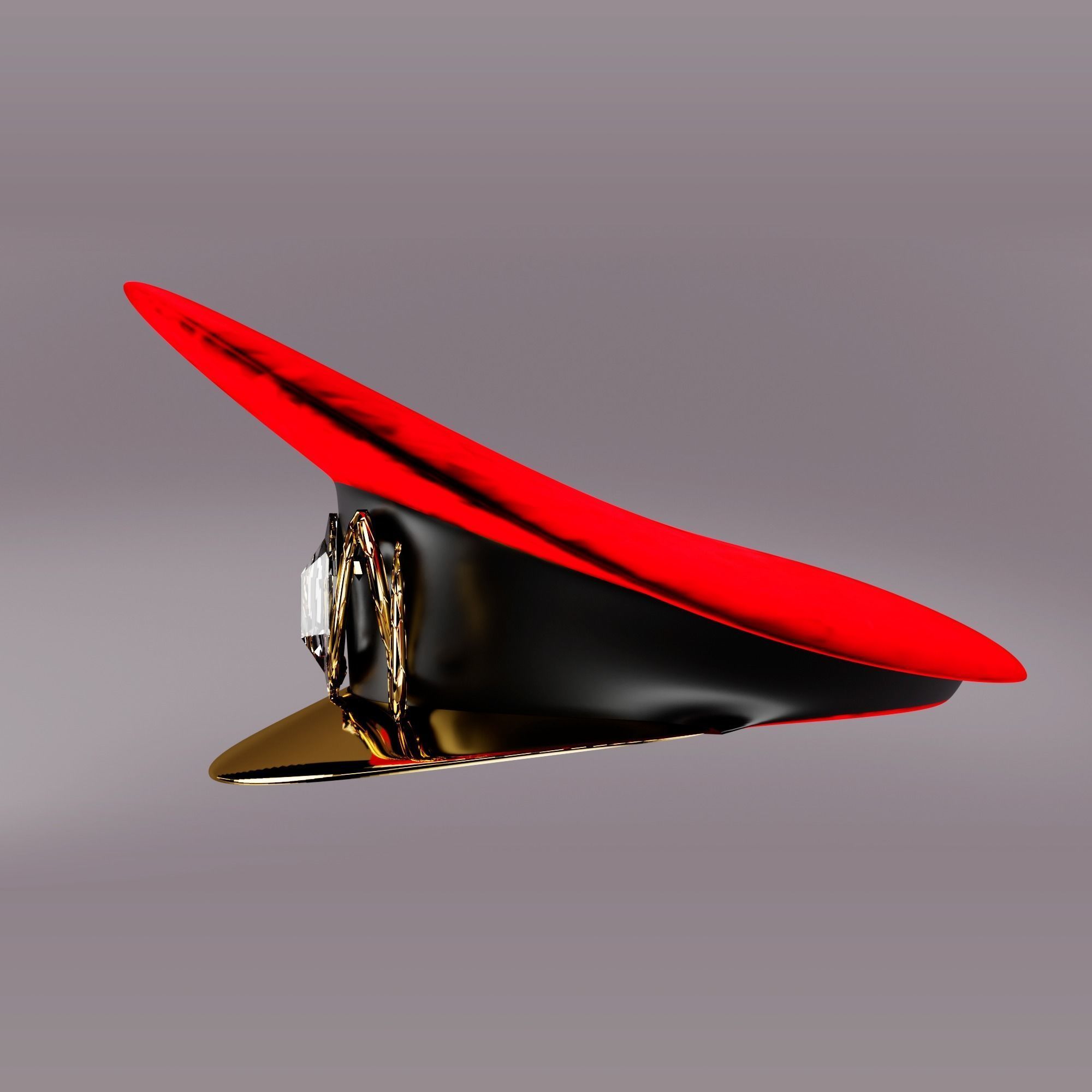 Red peaked cap 3D model | CGTrader