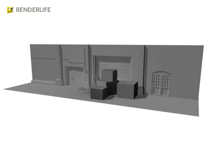 Back alley set 3D model | CGTrader