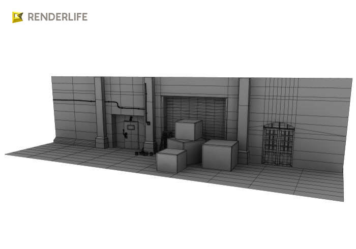 Back alley set 3D model | CGTrader