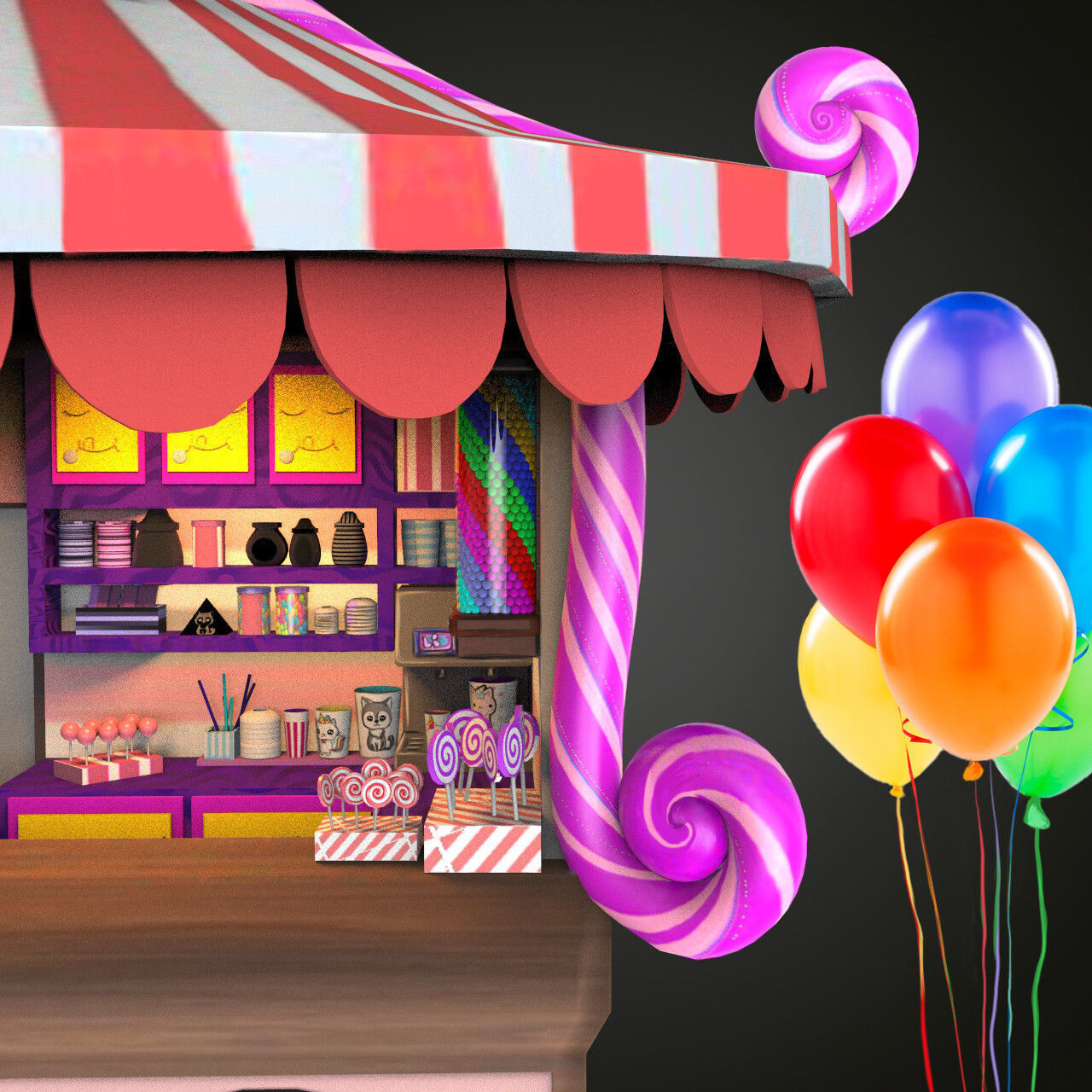 3D model Candy shop Low-poly VR / AR / low-poly | CGTrader