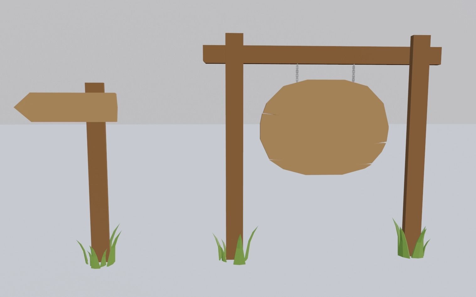 Lowpoly Wood Signs free VR / AR / low-poly 3D model | CGTrader