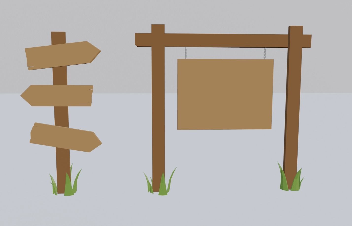 Lowpoly Wood Signs free VR / AR / low-poly 3D model | CGTrader