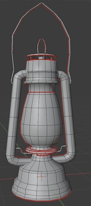 3D model Lantern Game-ready PBR lowpoly old copper VR / AR / low-poly ...