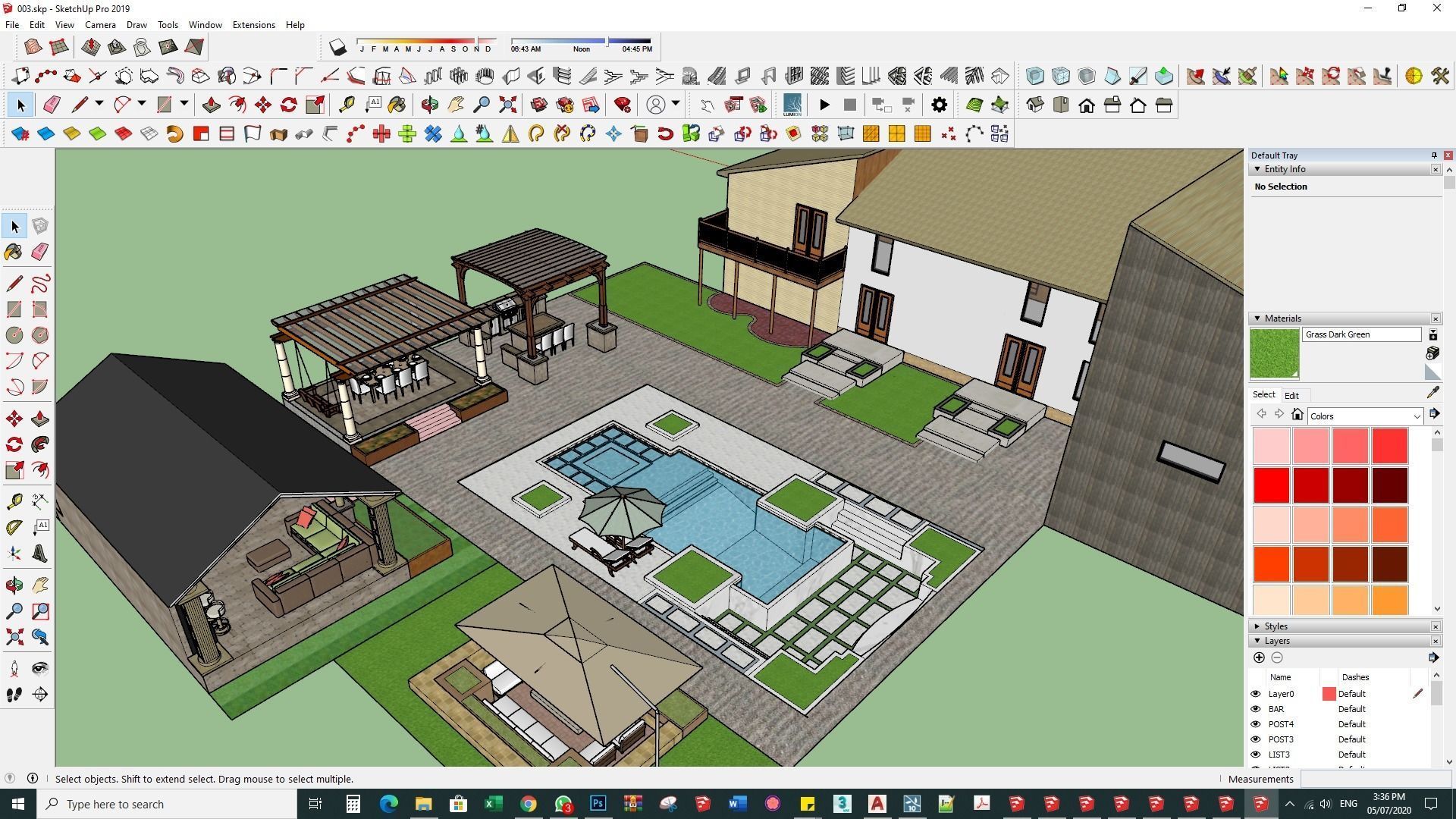 LANDSCAPE BACKYARD DESIGN OF LUXURY HOUSE 3D model 3D model | CGTrader