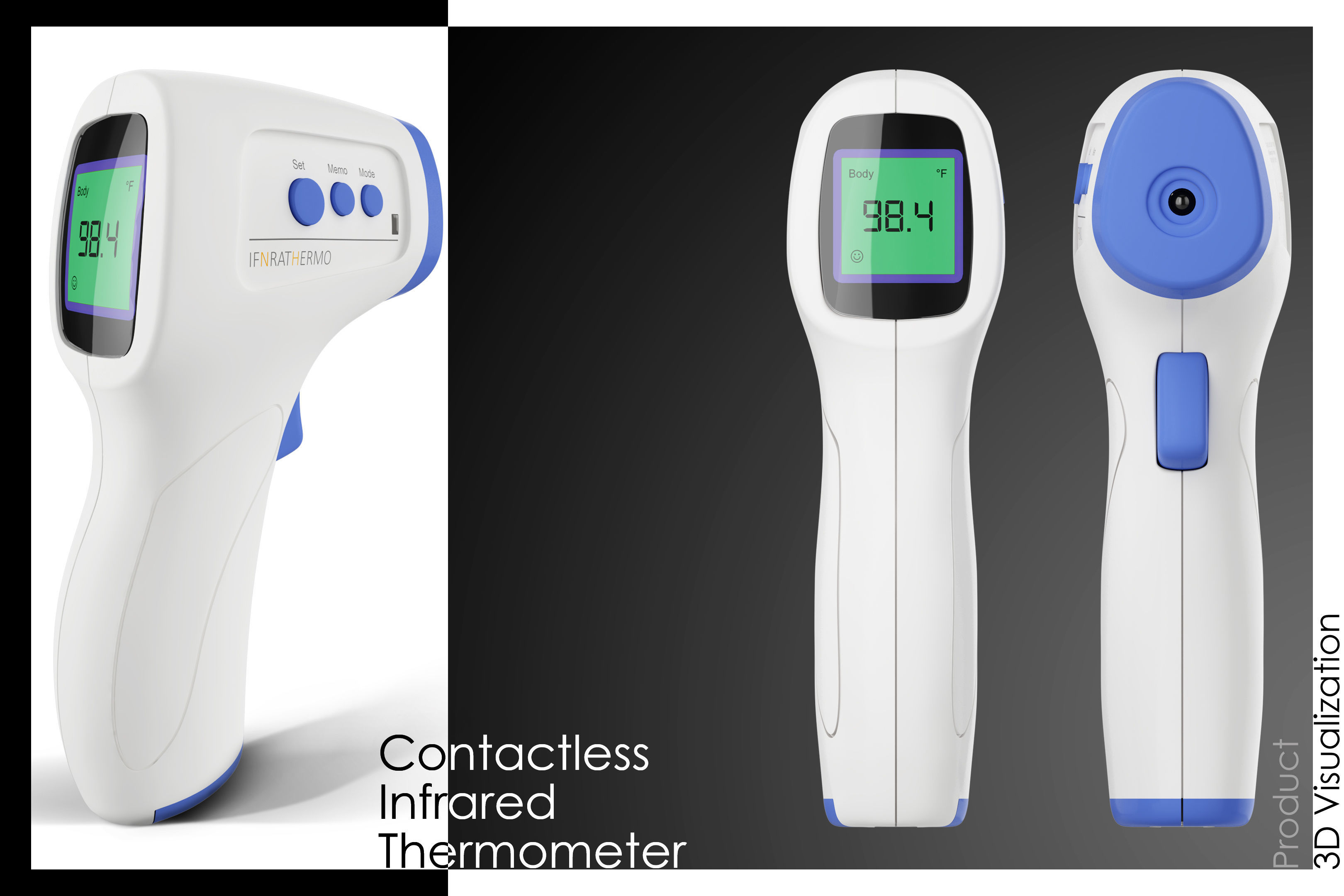 Contactless infrared thermometer 3D model | CGTrader