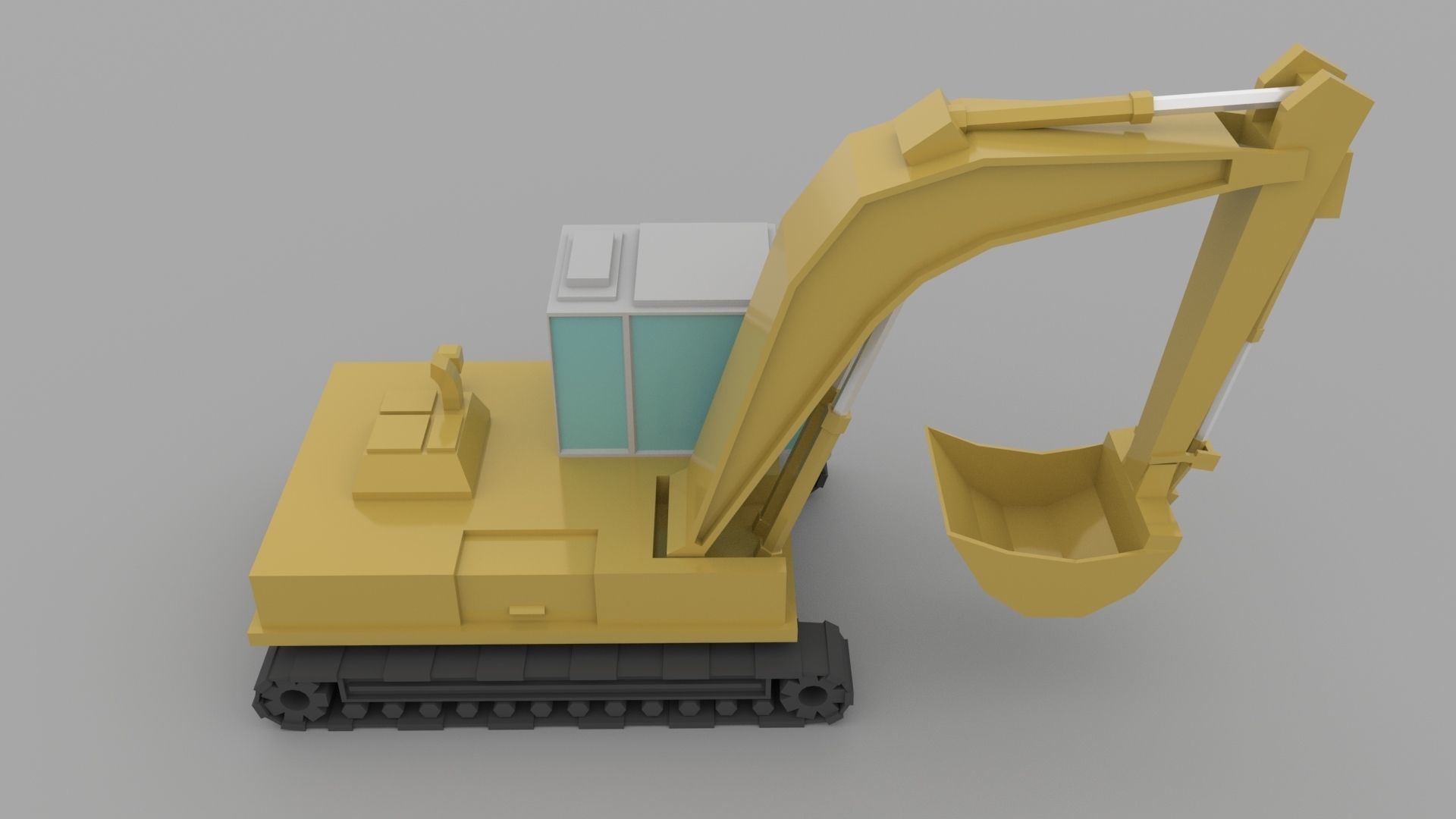 3D model Excavator Low Poly Model construction crane VR / AR / low-poly ...
