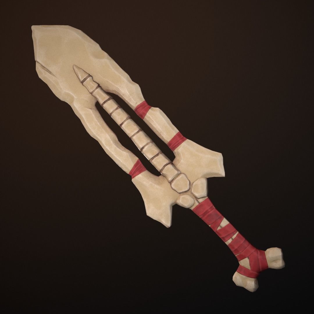 Bone sword free 3D model | CGTrader