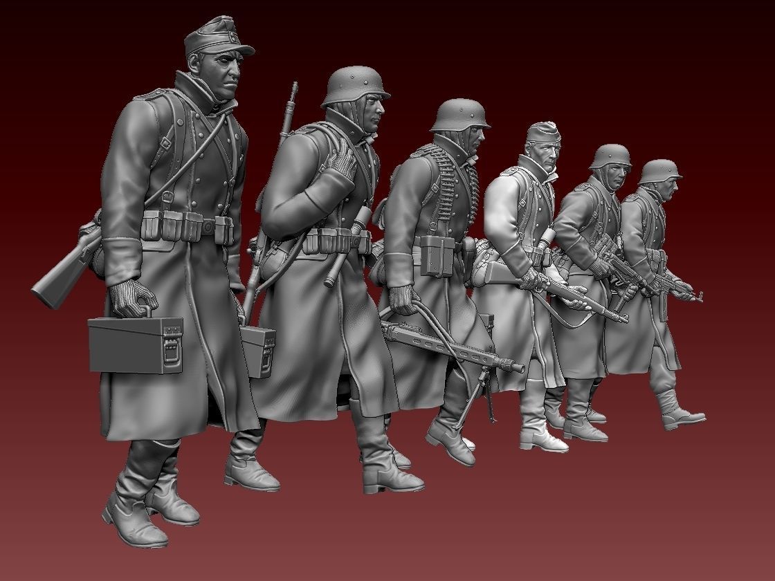 German soldiers 3D model 3D printable | CGTrader