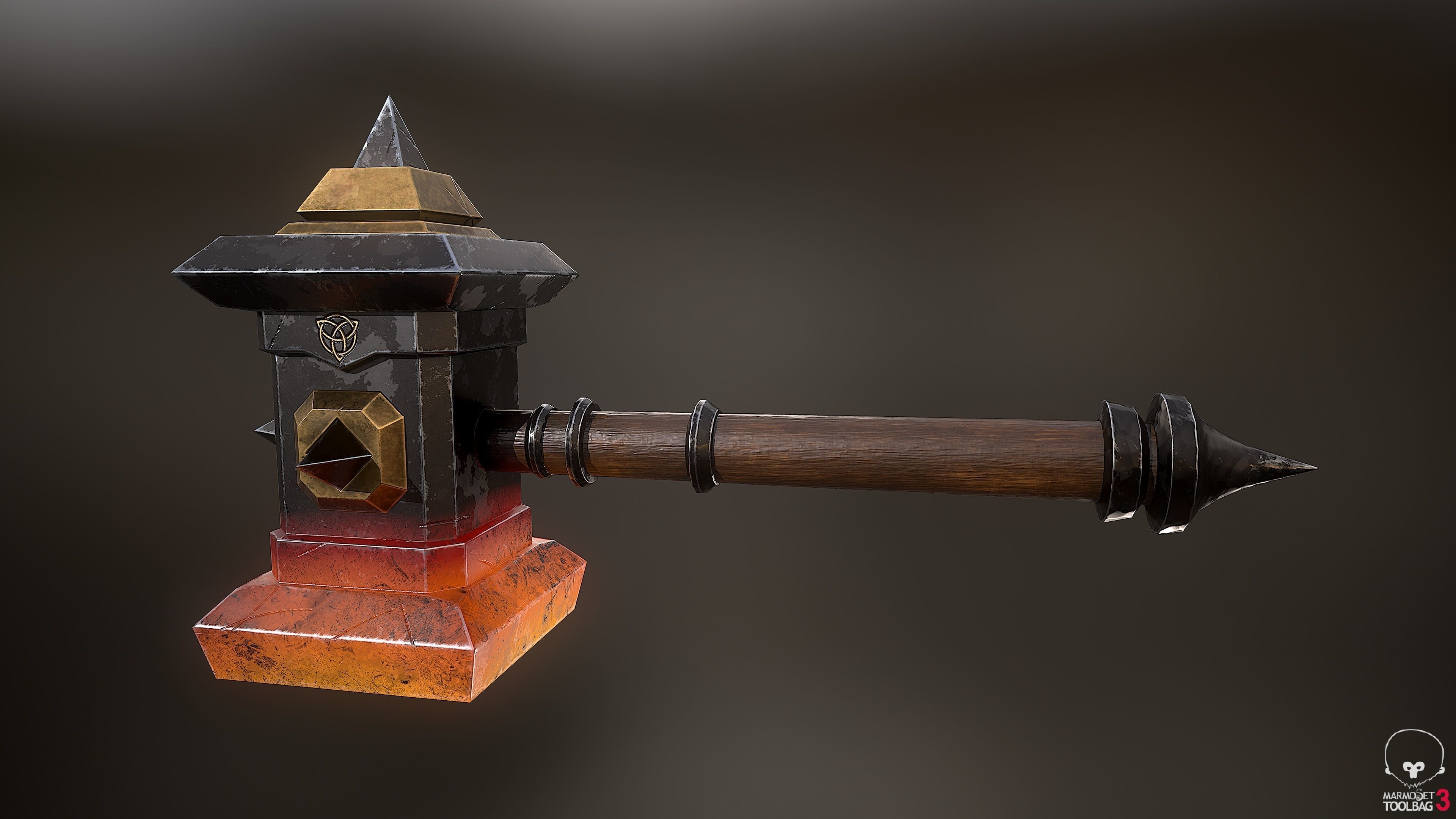 Blazing battle hammer free VR / AR / low-poly 3D model | CGTrader
