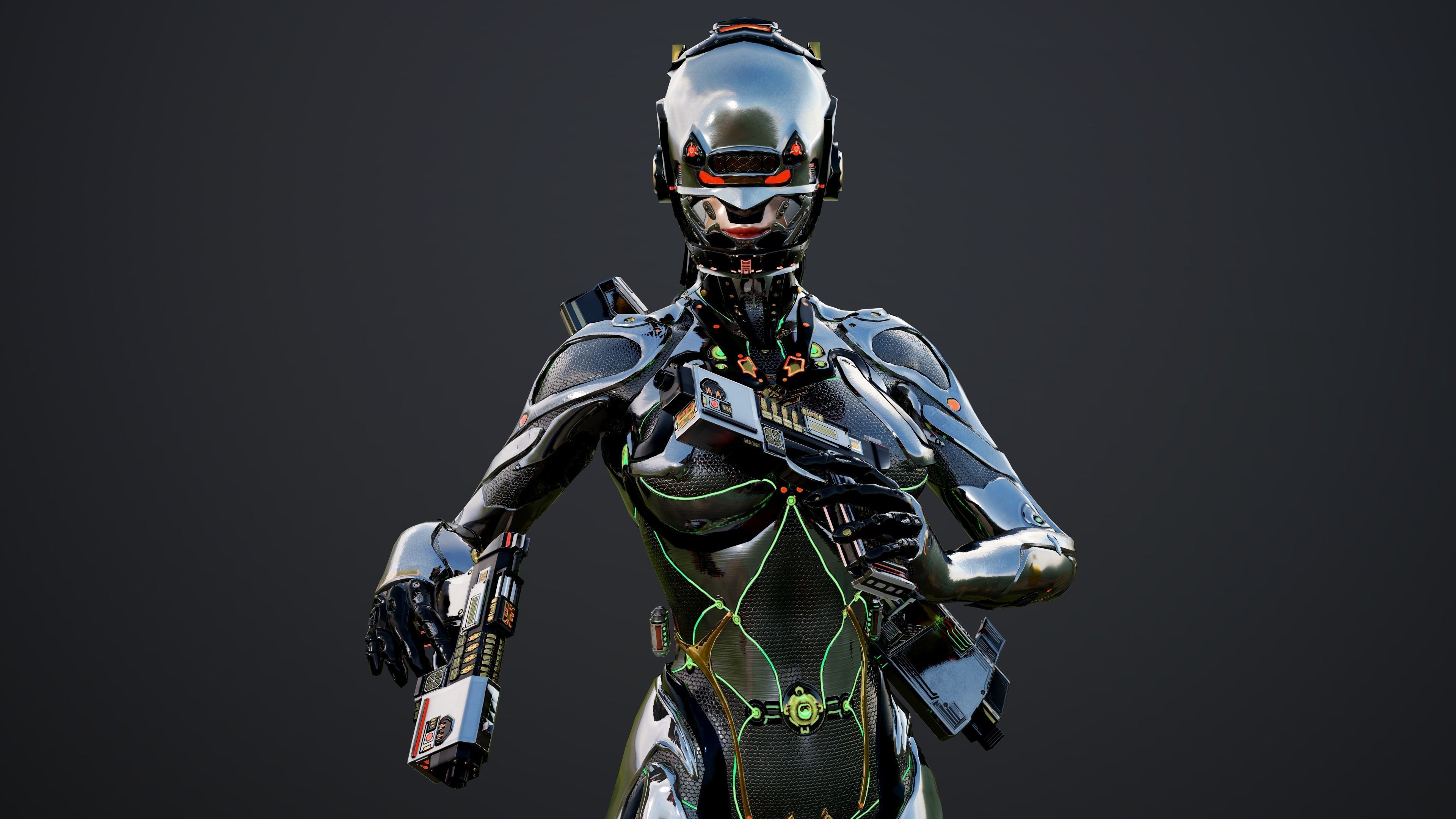 3D model Robot Girl Remake VR / AR / low-poly rigged | CGTrader