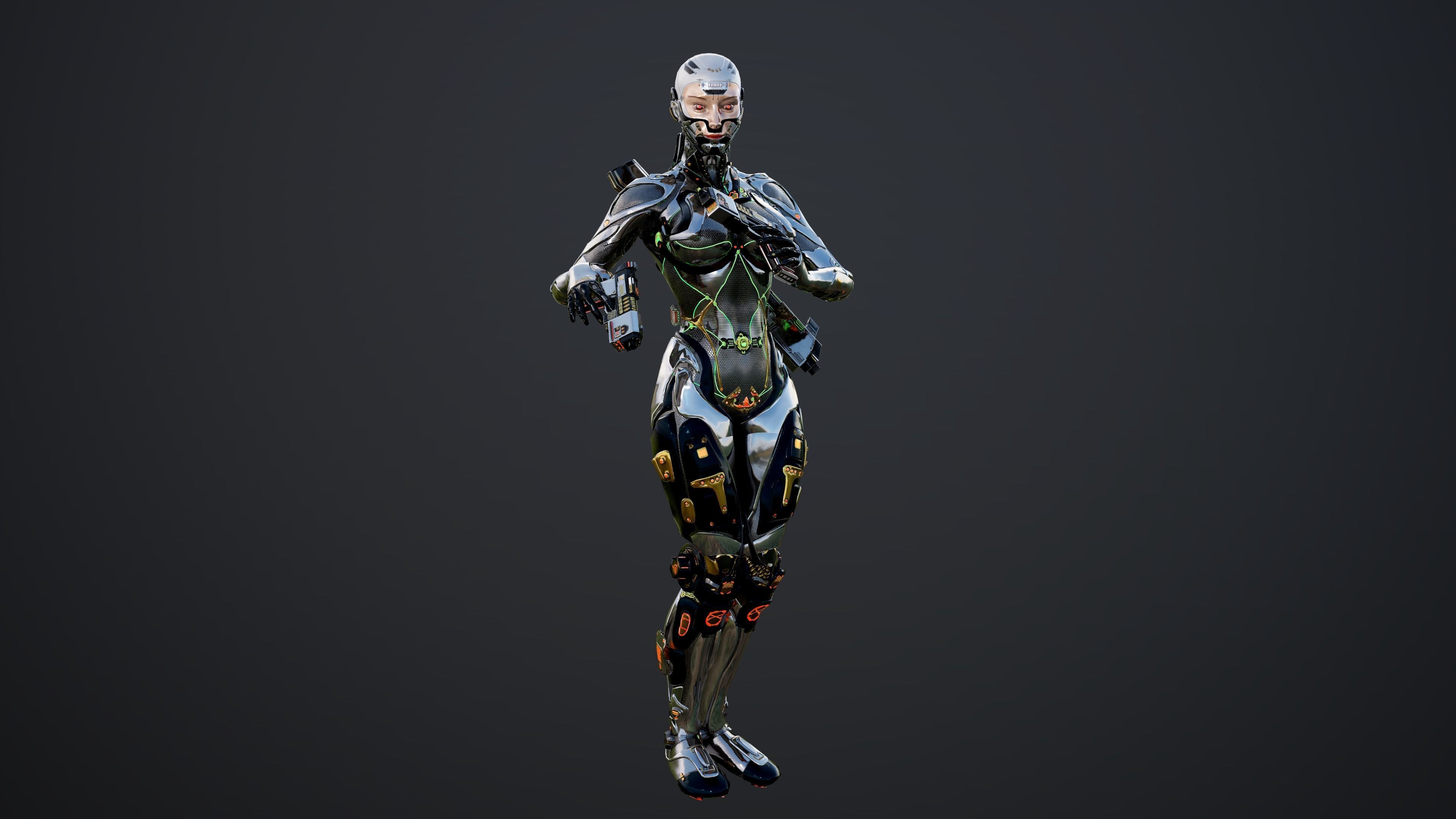 3D model Robot Girl Remake VR / AR / low-poly rigged | CGTrader