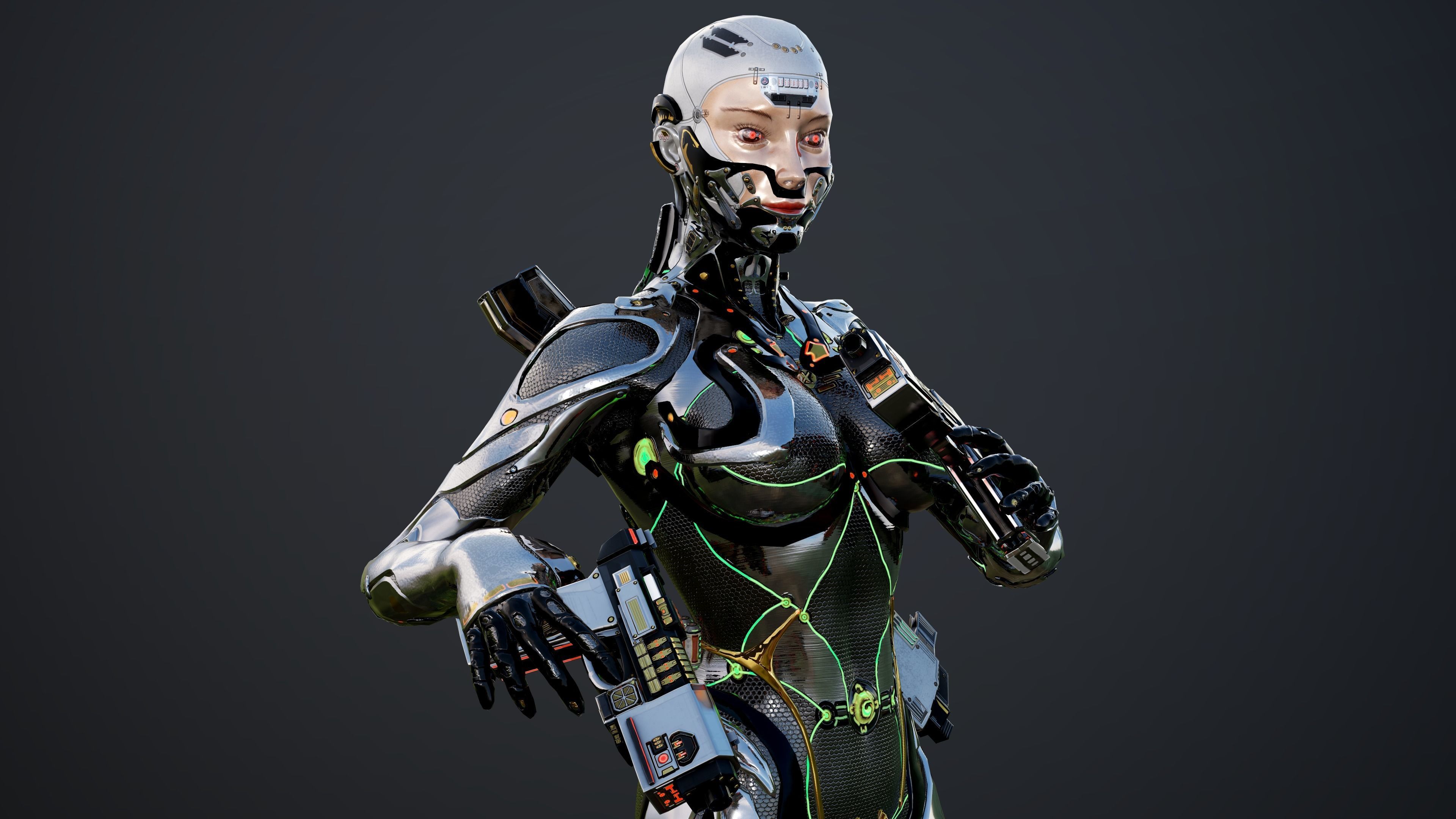 3D model Robot Girl Remake VR / AR / low-poly rigged | CGTrader