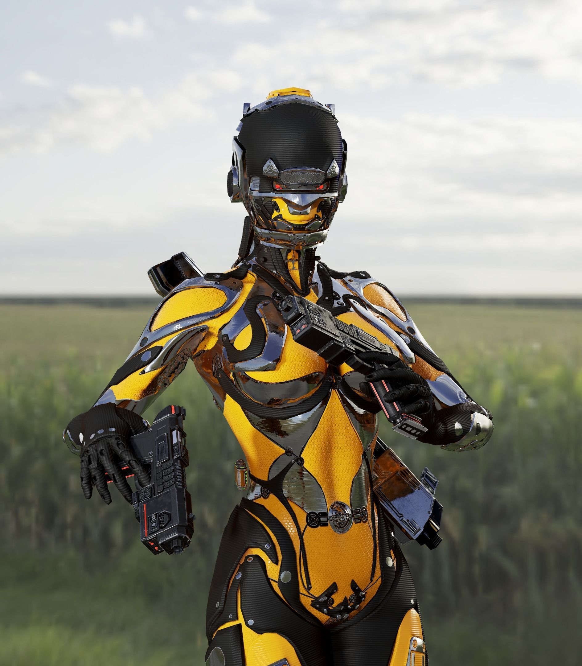 3D model Robot Girl Remake VR / AR / low-poly rigged | CGTrader