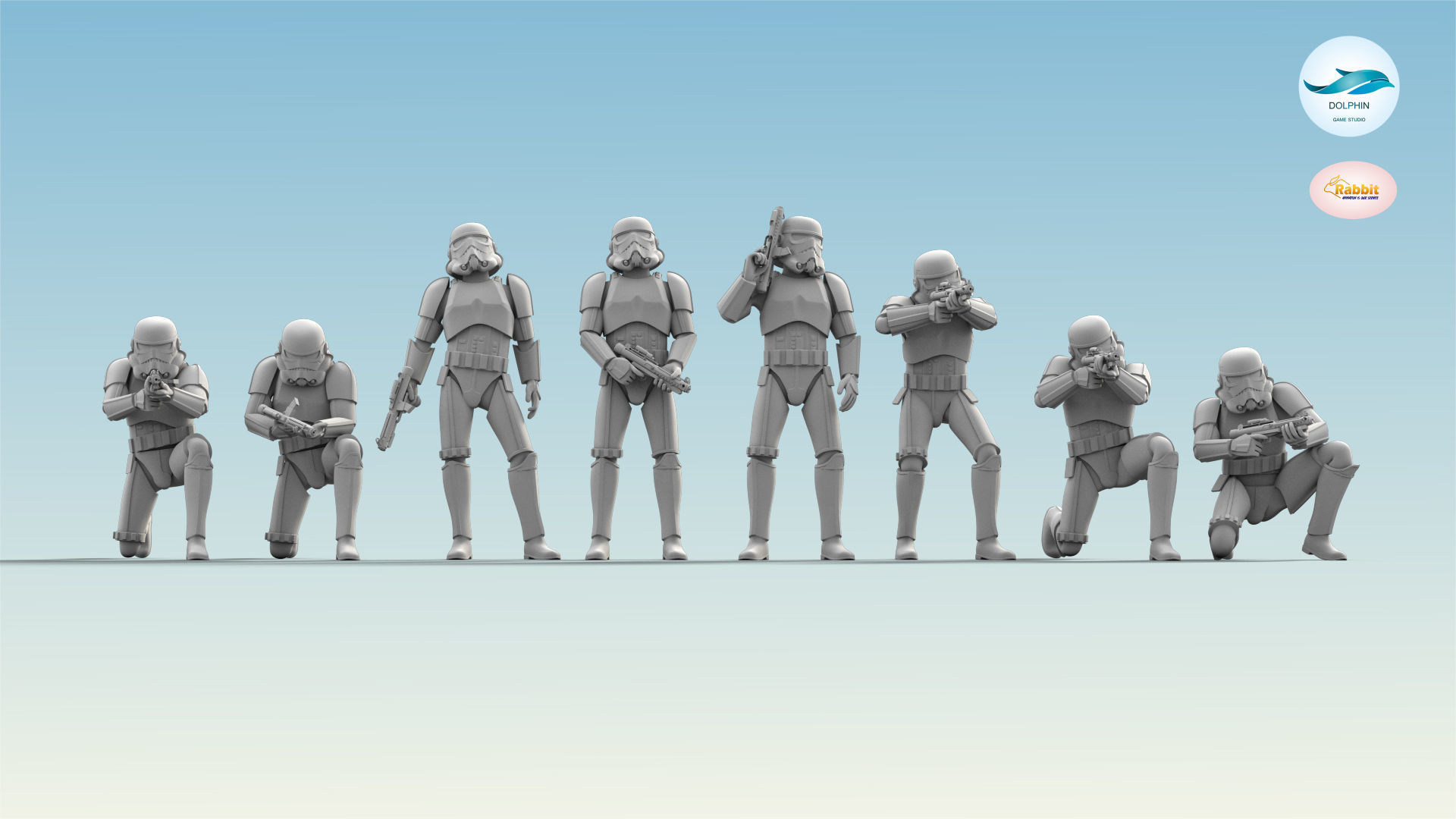8 Figure Stormtrooper Printable Set-01 3D model | CGTrader