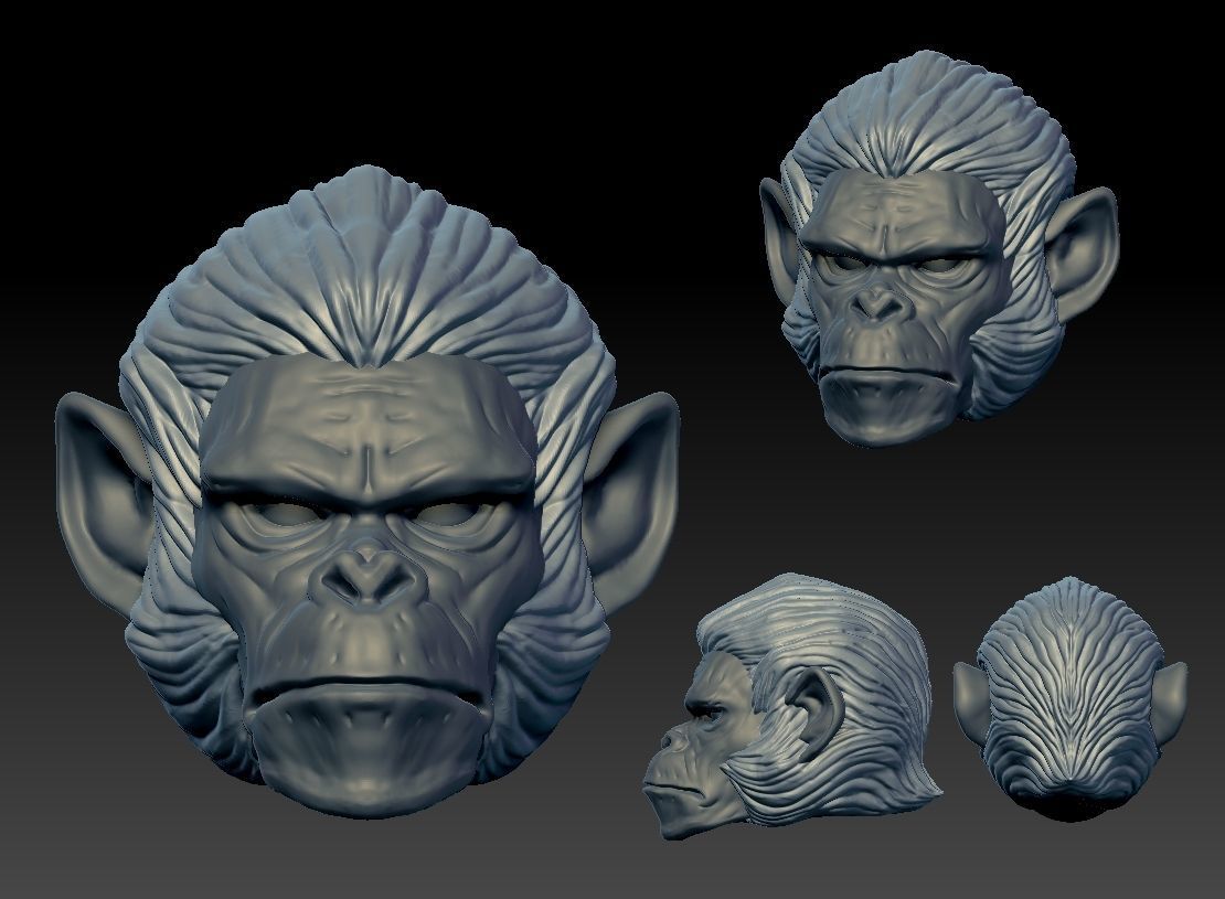 head monkey Zodiac 3D model 3D printable | CGTrader