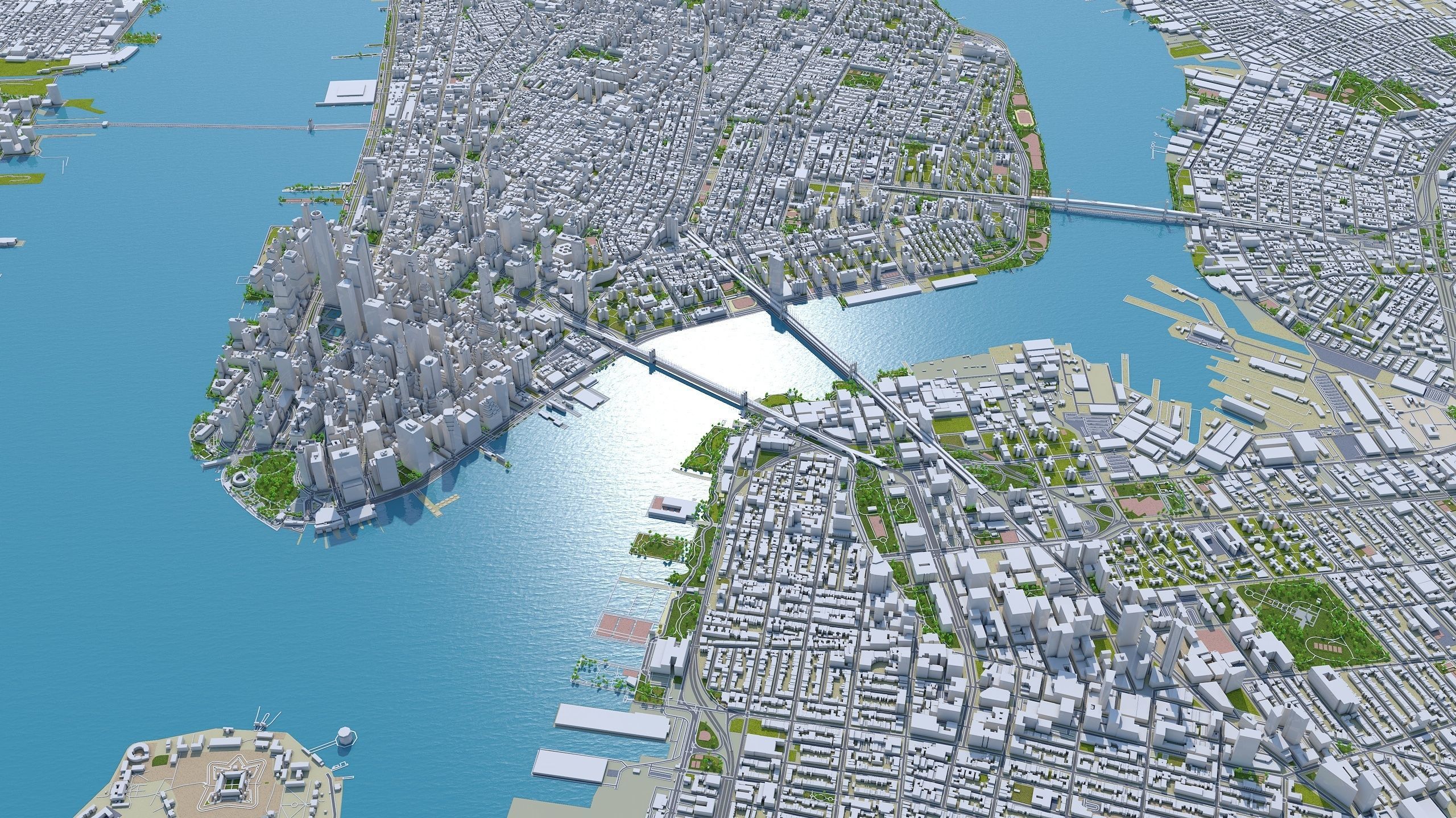 3D model Manhattan in New York USA VR / AR / low-poly | CGTrader