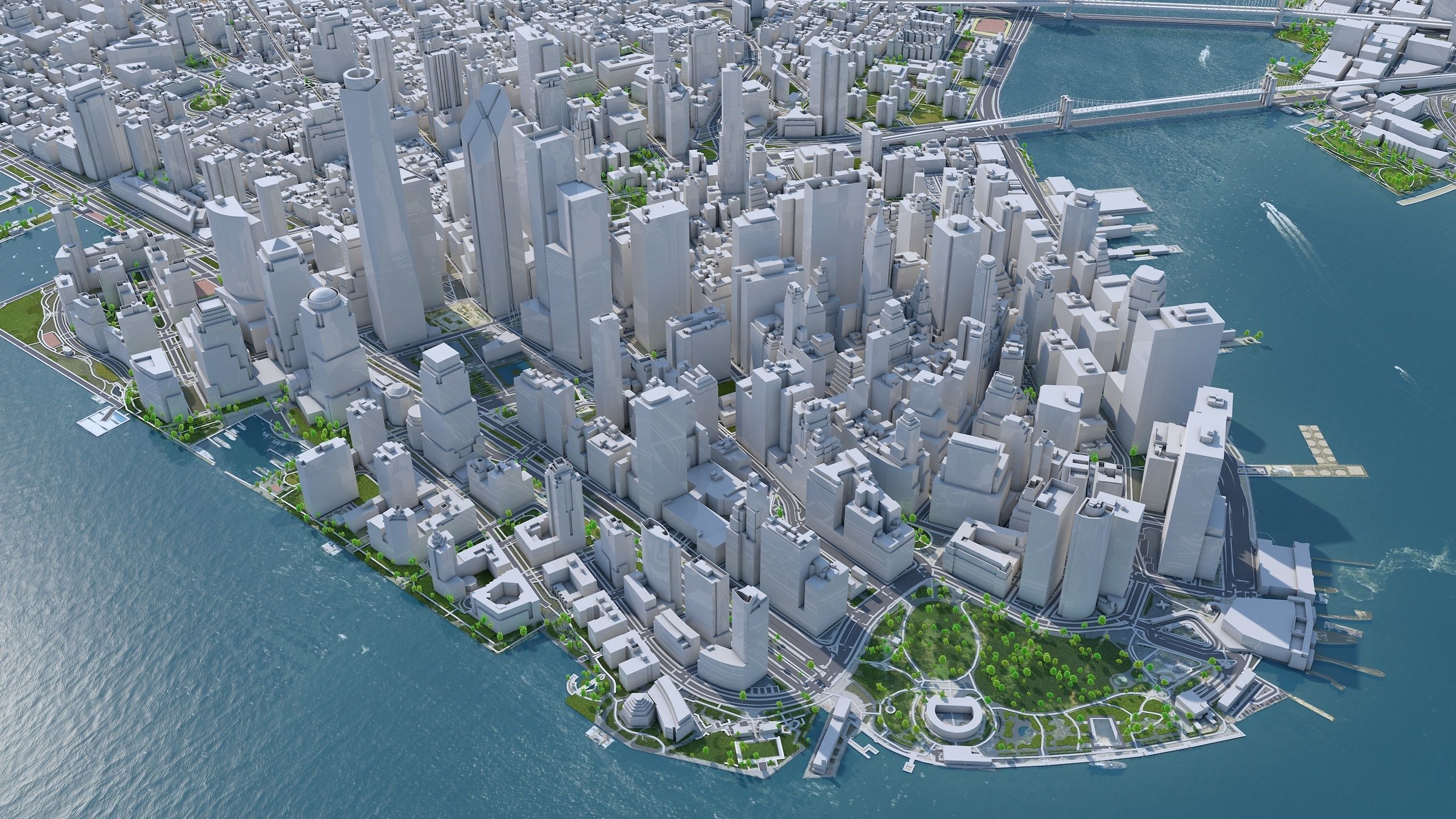 3D model Manhattan in New York USA VR / AR / low-poly | CGTrader