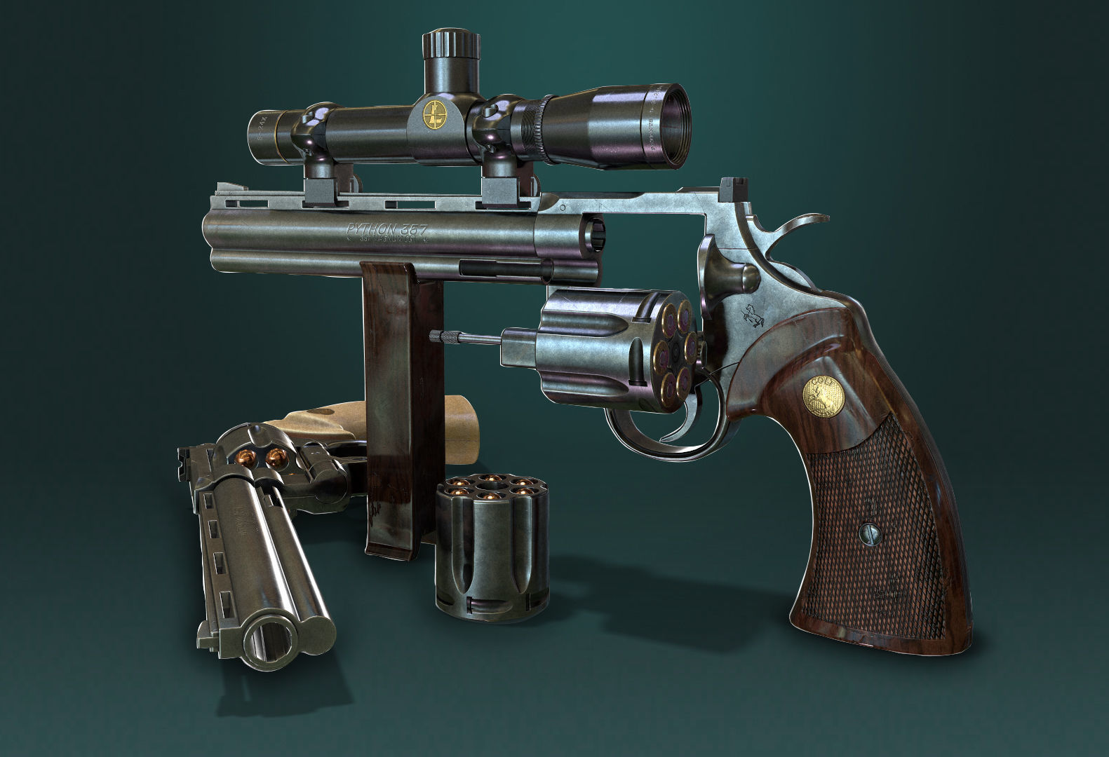 3D model Colt Python VR / AR / low-poly | CGTrader