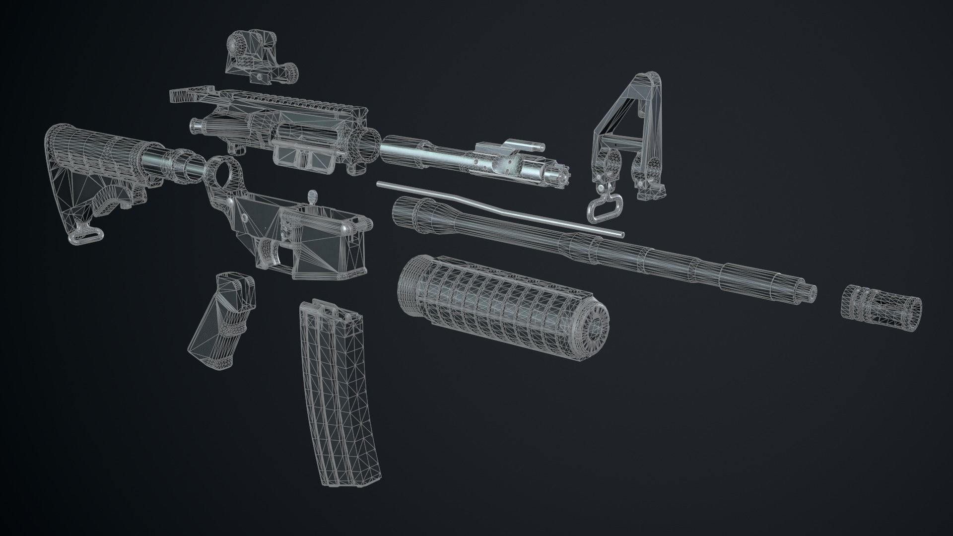 3D model M4A1 Standart Modular VR / AR / low-poly | CGTrader