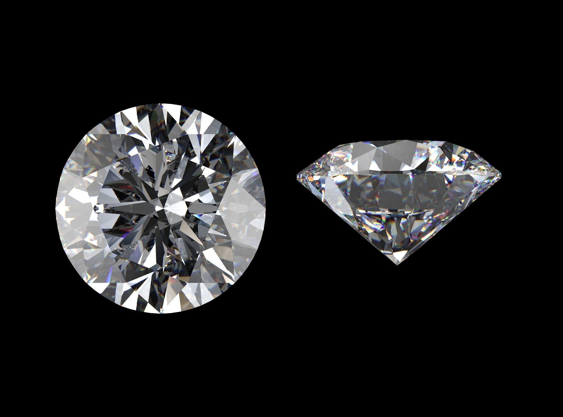 Brilliant Cut Diamond - All Sizes 3D model | CGTrader